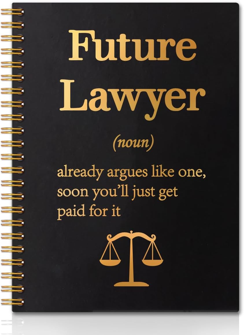 Amazon.com : QYUVK Future Lawyer Gold Foil Hardcover 160 Pages Spiral ...