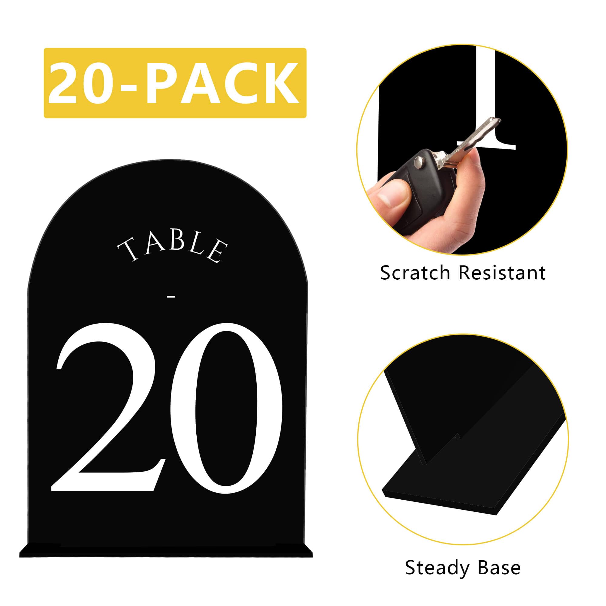 20 Packs Black Table Number Holders - 5" X 7" Acrylic Sign Table ...