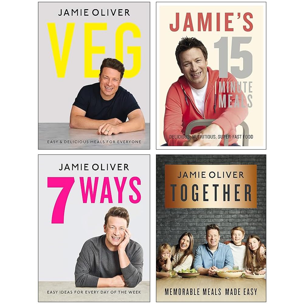 Jamie Oliver 4 Books Collection Set (Jamie's 15-Minute Meals, Together ...