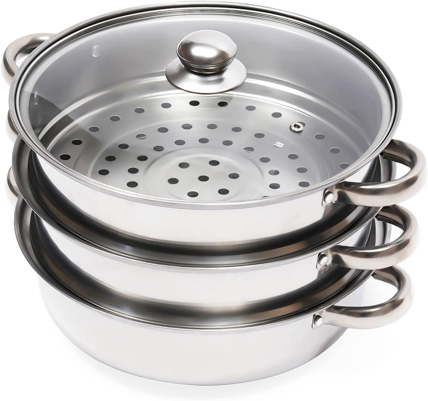 Amazon.com: 3 Tier Stainless Steel Steamer Pot,Food Steamer, Gdrasuya10 ...