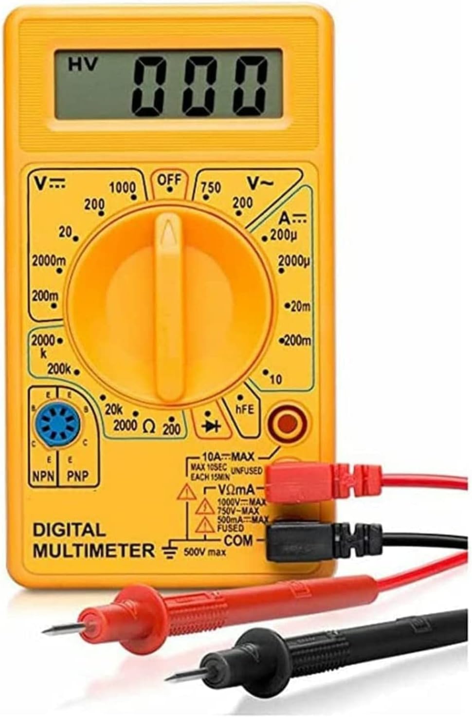 V-TEC Lcd Display Digital Multi-Meter Digital Multimeter (Yellow Color ...