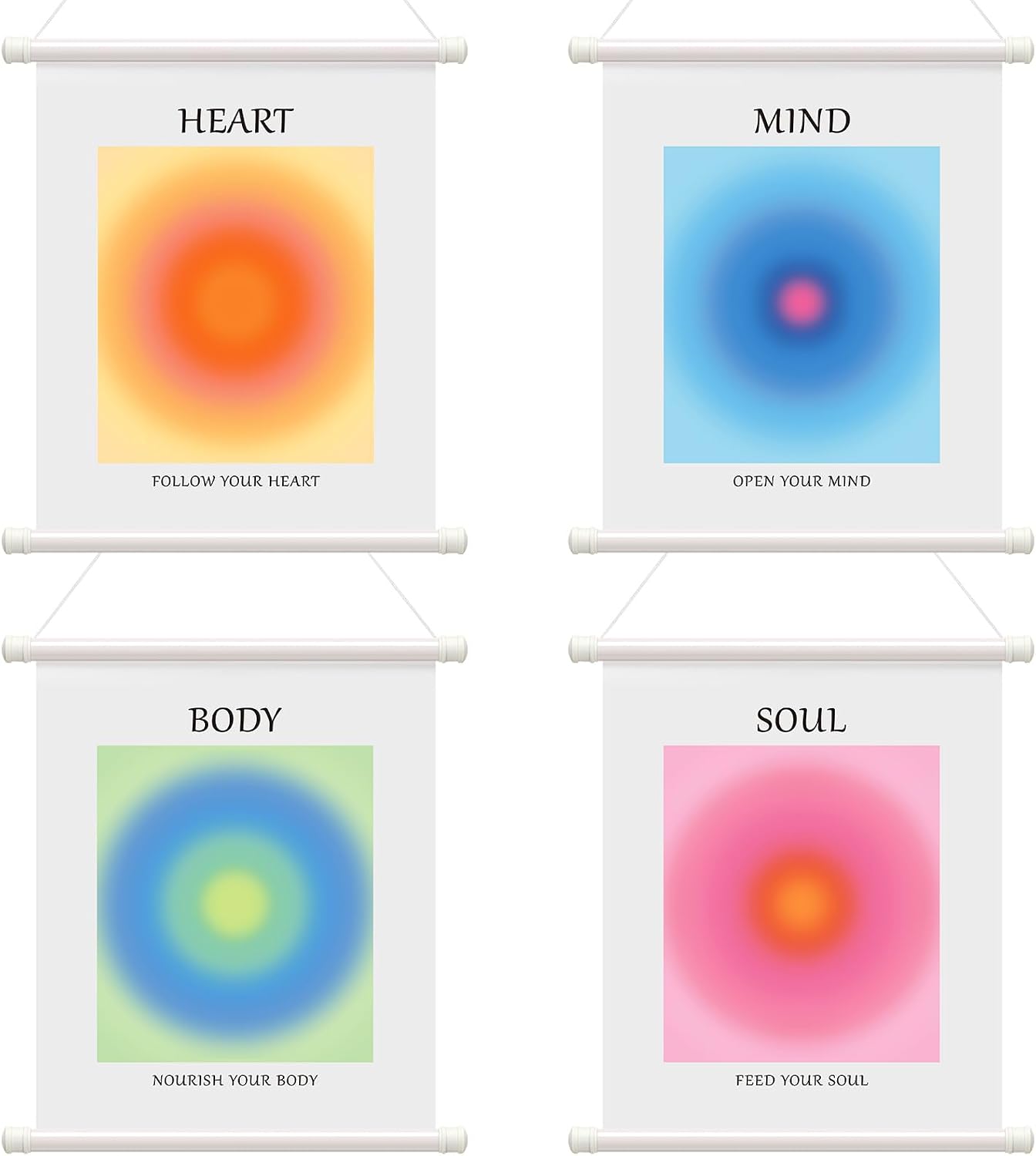 Amazon.com: Seajan 4 Sets Positive Aura Posters Aesthetic Wall Art Room ...