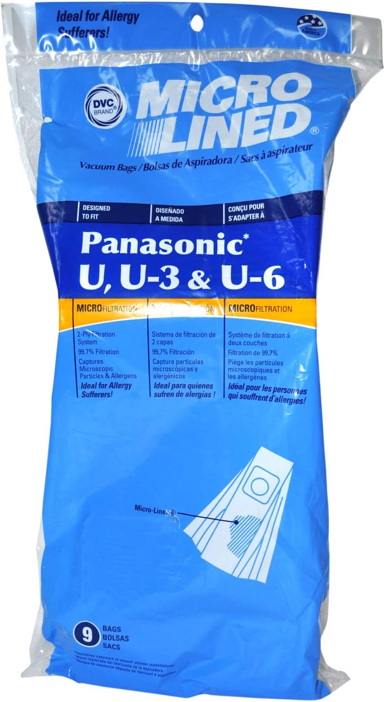Amazon.com - Panasonic 12 Pack Type U, U3 Upright Vacuum Cleaner Bags ...