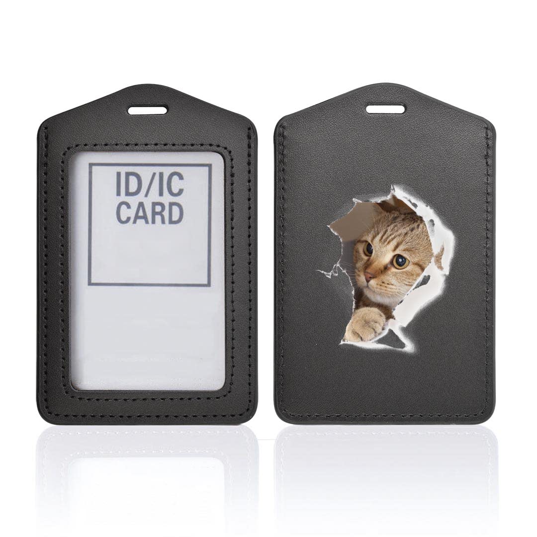 Amazon.co.jp: パスケース 定期入れ IC IDカード入れ ブラック ネックストラップ付 社員証入れ 通学 通勤 passcase 猫 写真 013566 : ファッション