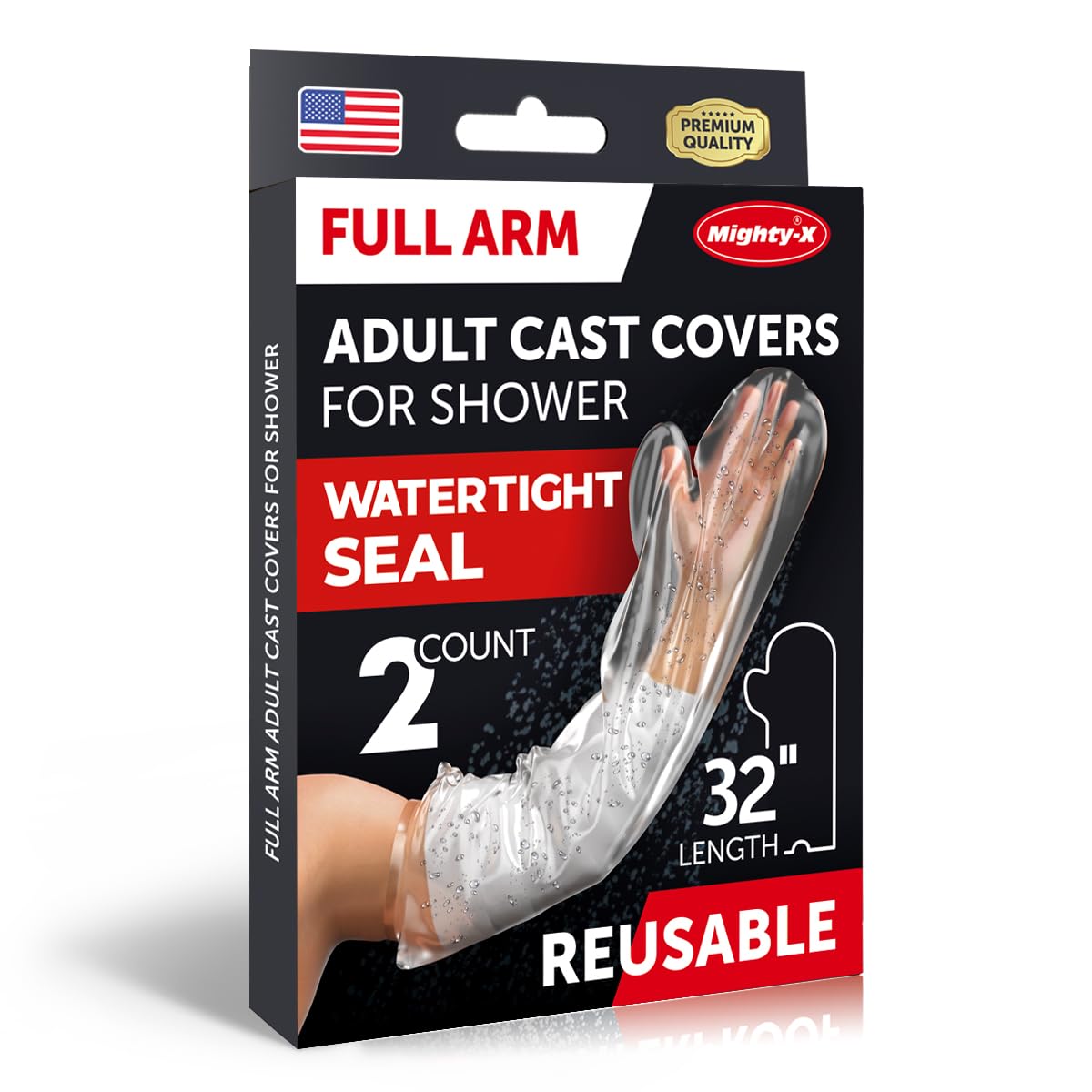 Amazon.com: 100% Waterproof Cast Covers for Shower Arm Adult - Tight ...