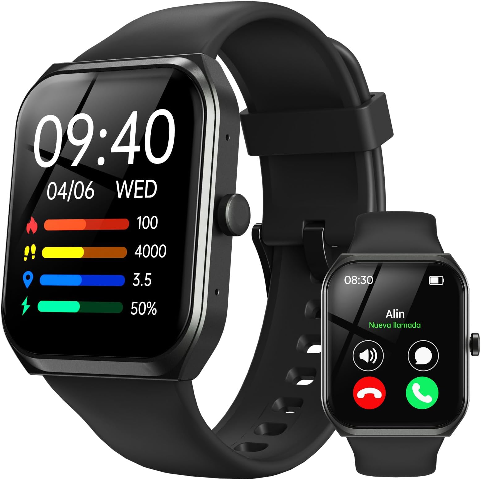 TUYOMA Reloj Inteligente Hombre Mujer, 1,91" Pantalla LCD Smartwatch ...