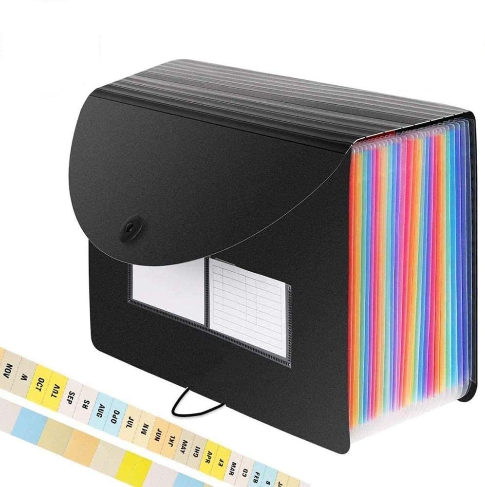 Expanding Files Folders with Cover 24 Pockets,Expandable Accordian File ...