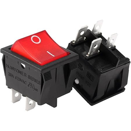 Amazon.com: uxcell 5Pcs AC 16A/125V 16A/250V DPST 4Pin 2 Position I/O ...