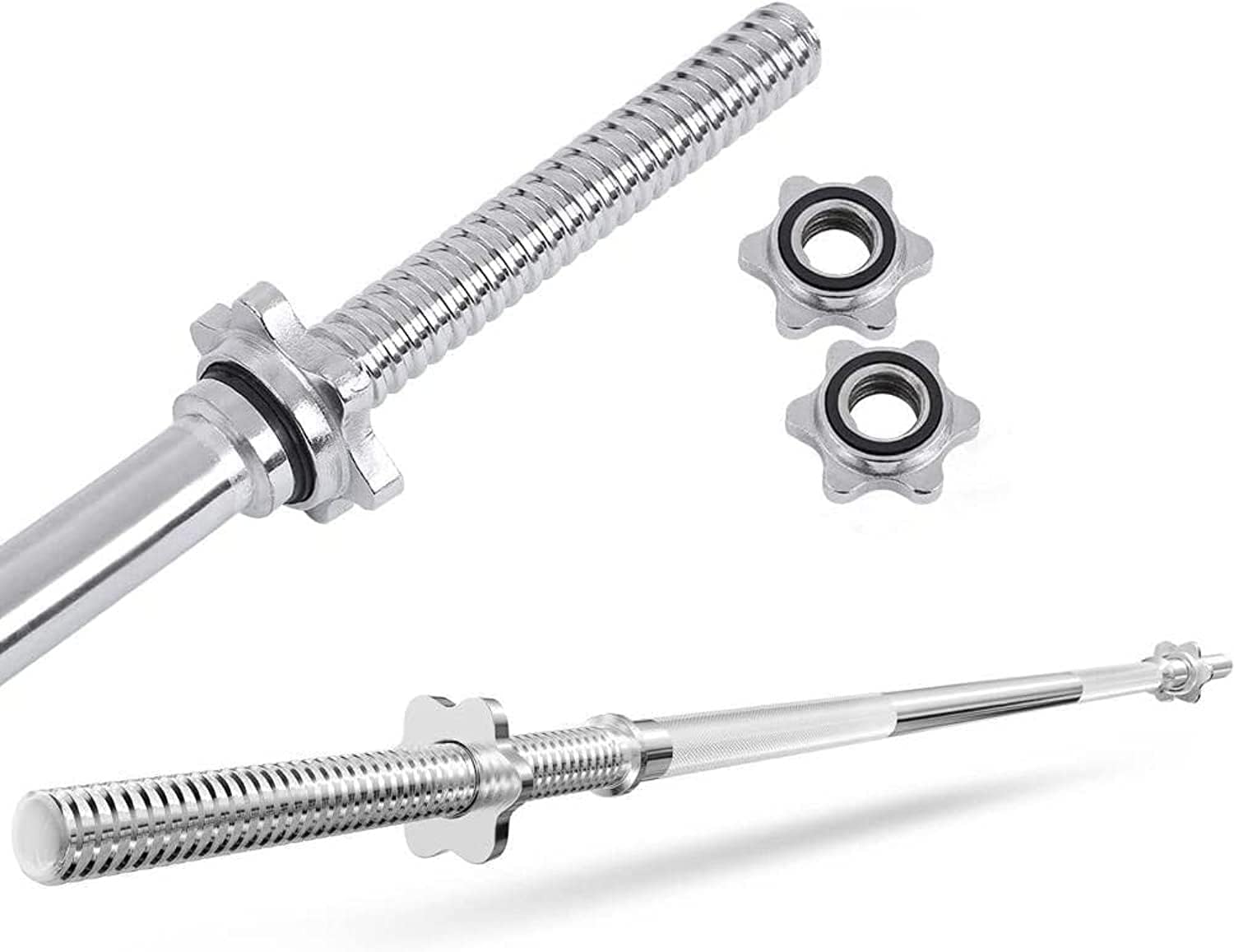 Barbell Bar Weight Dumbbell Chromed 47 inches Straight with Spin Lock ...