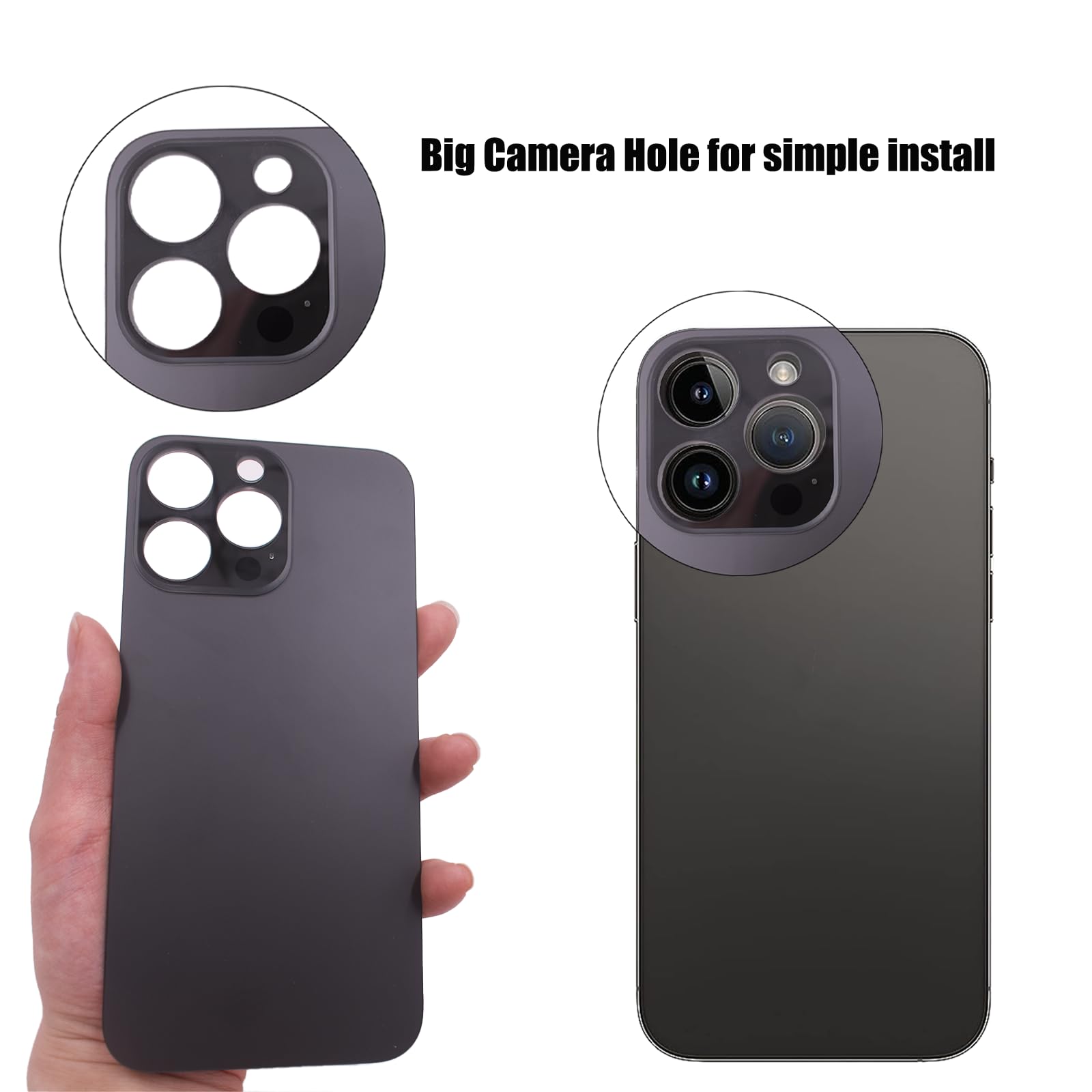 Snapklik.com : 14 Pro Max Back Glass Replacement For iPhone 14 Pro Max ...