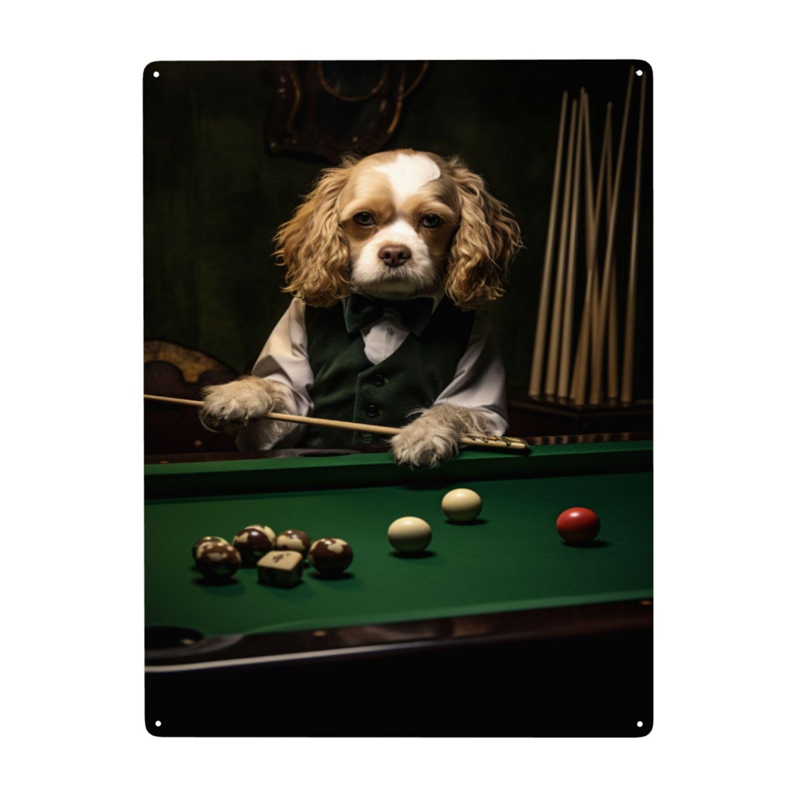 Amazon.com: Gentlemanly Dog Playing Pool Metal Tin Sign for pool hall ...