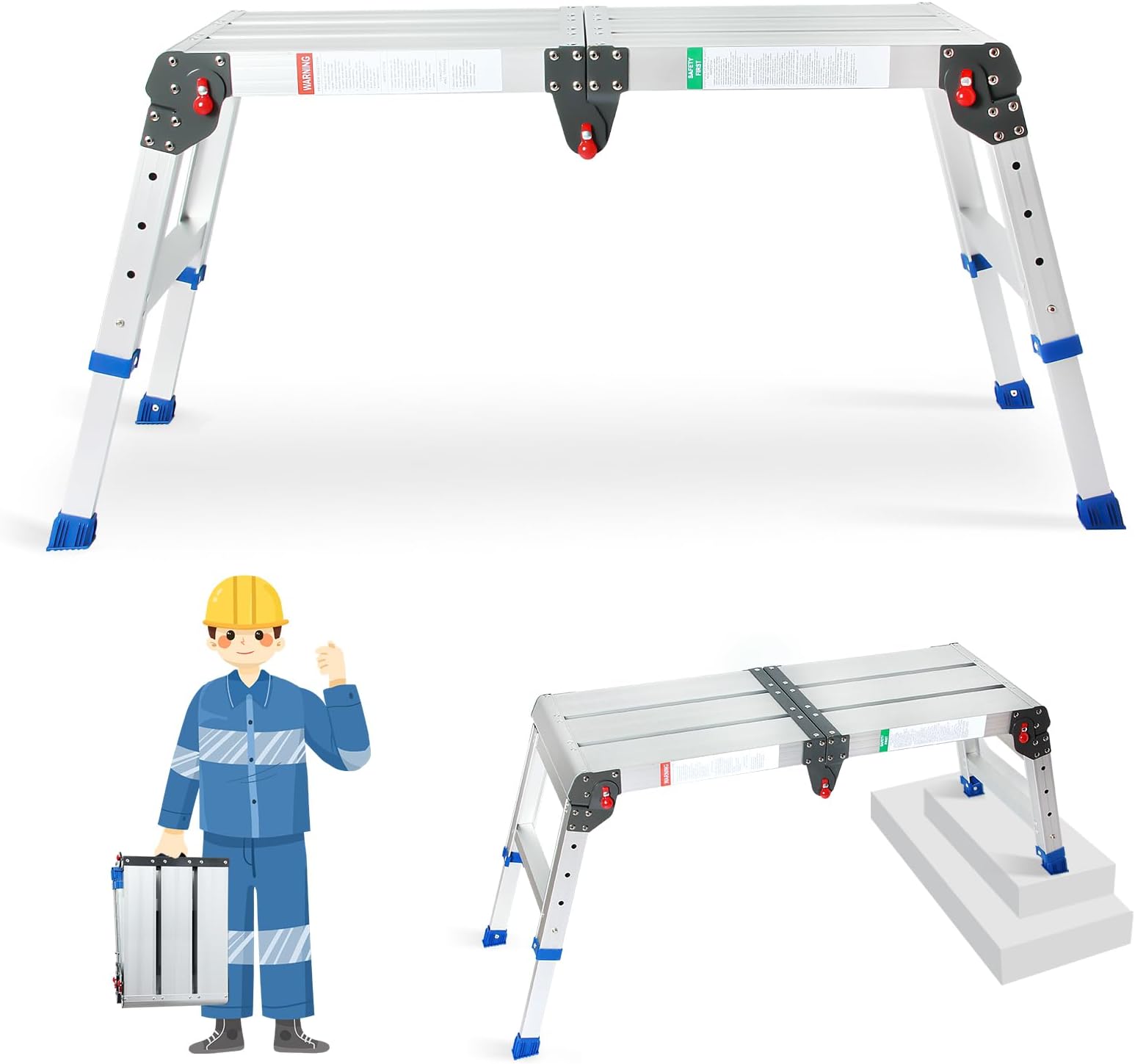 Amazon.com: Foldable Aluminum Work Platform, 12.7 lb, Easy-Installation ...