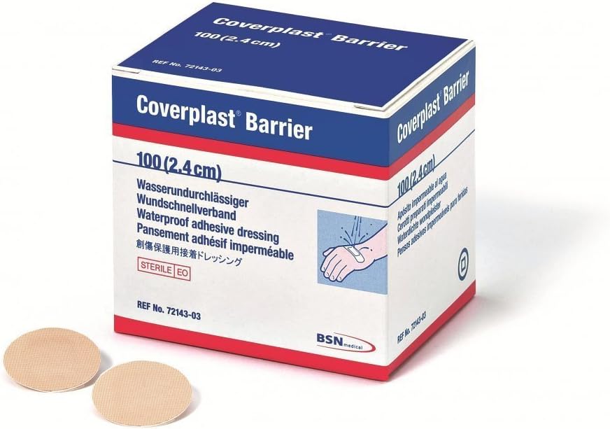 BSN Coverplast Barrier Waterproof First Aid Dressings, 2.4cm x 2.4cm ...