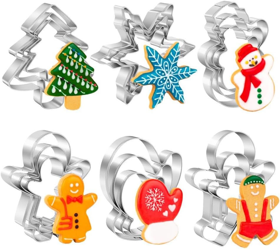 Amazon.com: 24Pcs Christmas Cookie Cutter Set, Stainless Steel Cookie ...