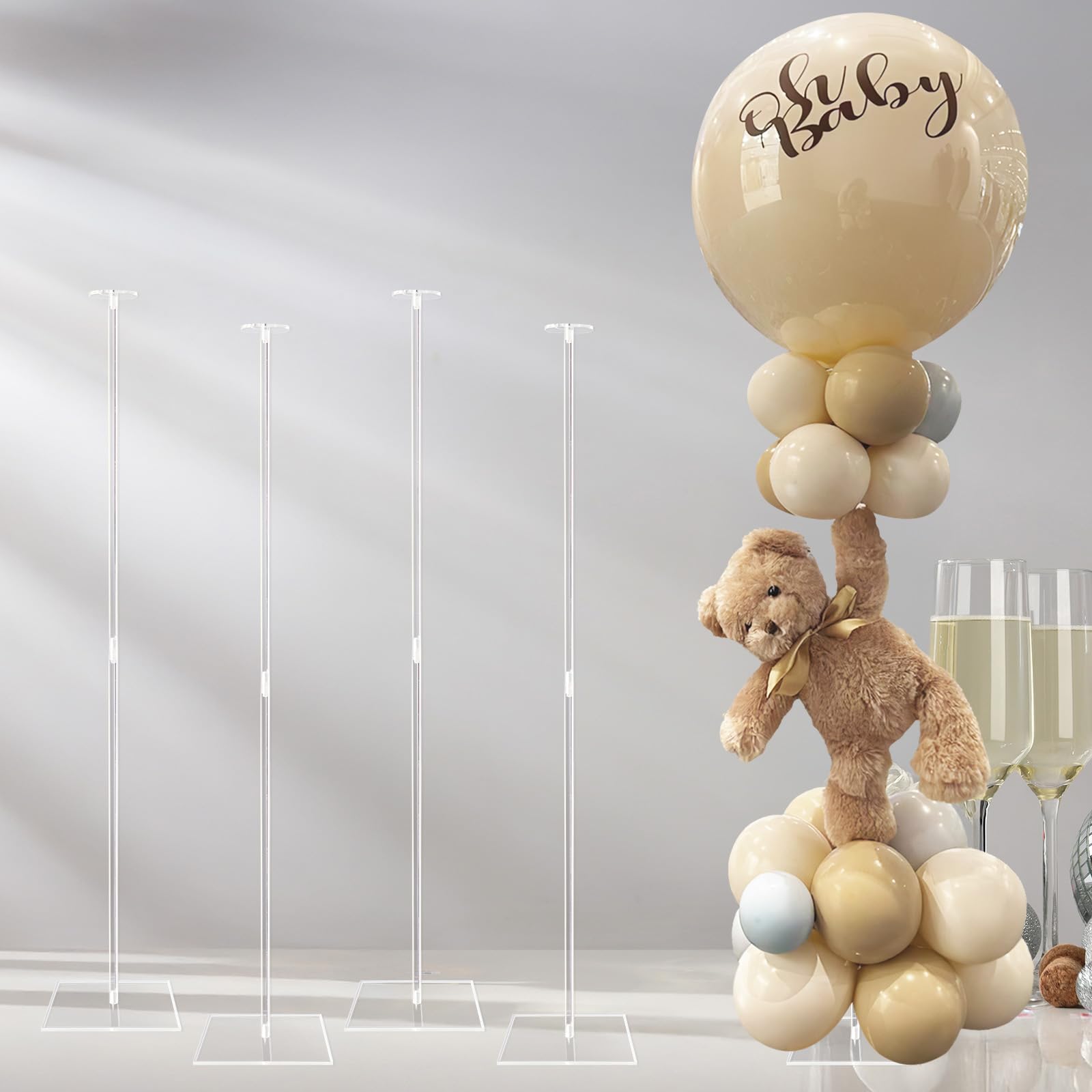 Amazon.com: OurWarm Clear Acrylic Balloon Stand kit, 31.5 Inch 4 pack ...