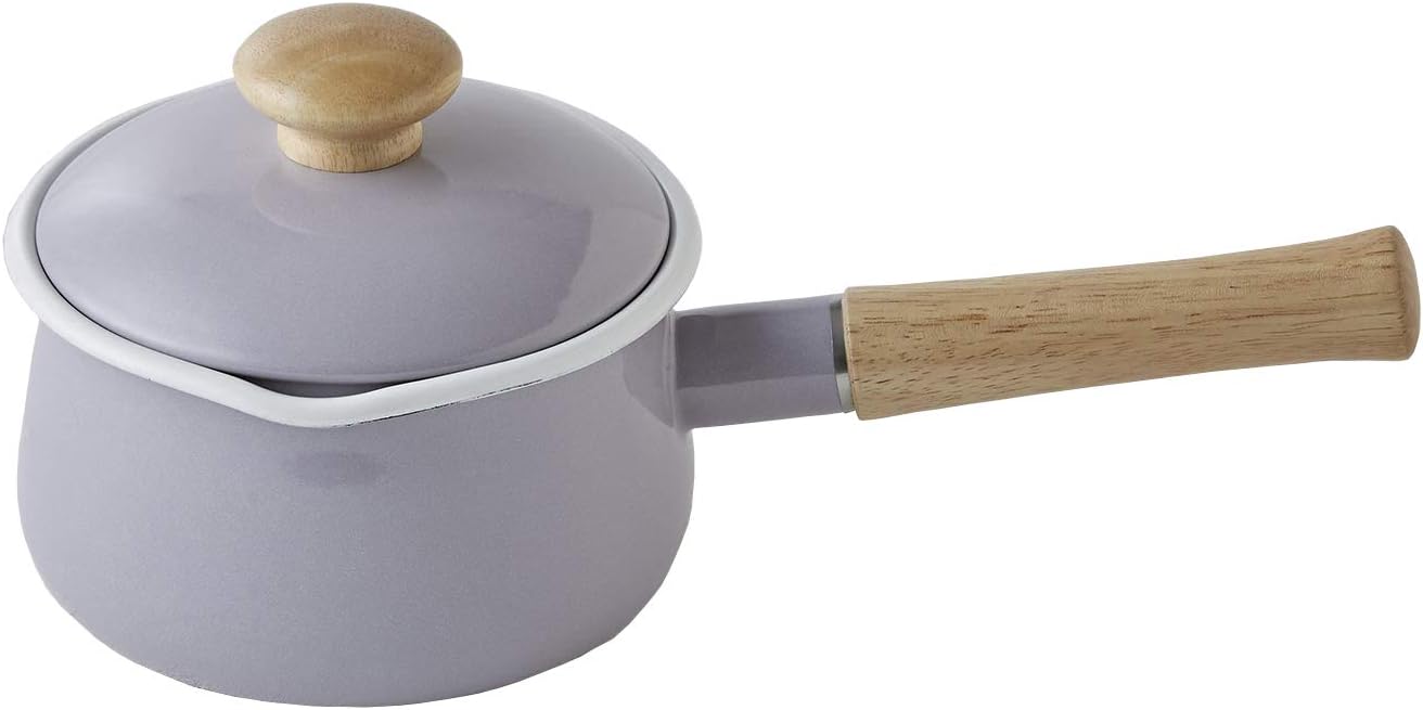 Amazon | 富士ホーロー 蓋付きミルクパン 15cm 1.2L ガス火 IH対応 パープルアッシュ 琺瑯 片手鍋 ロングハンドル ホーロー鍋 | 富士ホーロー(Fuji Horo ...