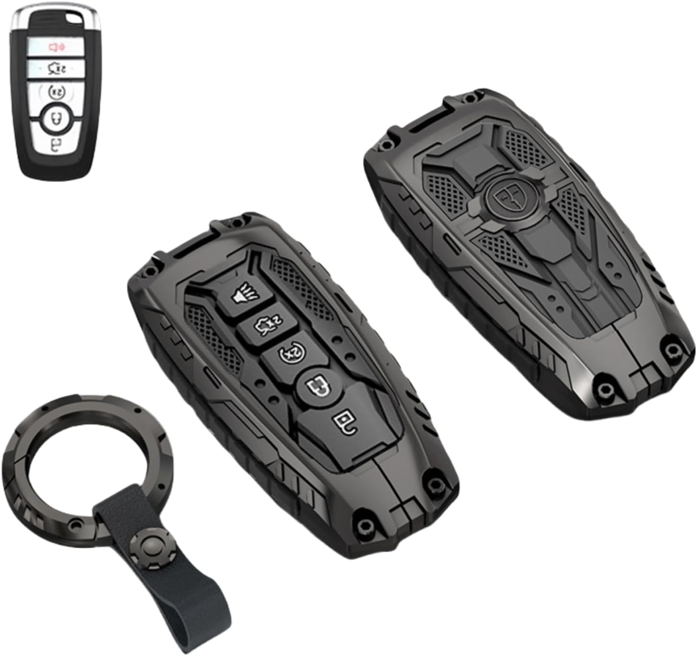 Amazon.com: Carbon Fiber Key Fob Cover for Ford F-150 F150 Bronco ...