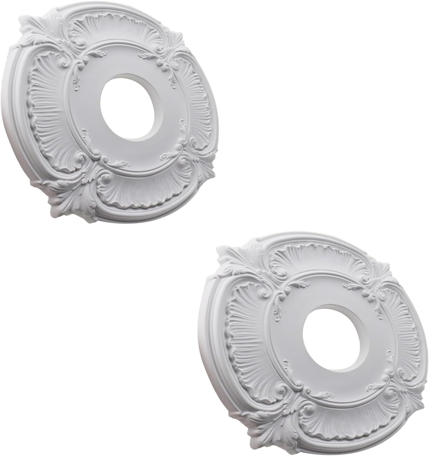 Wealrit White Decorative Ceiling Medallion Round Ceiling Light ...