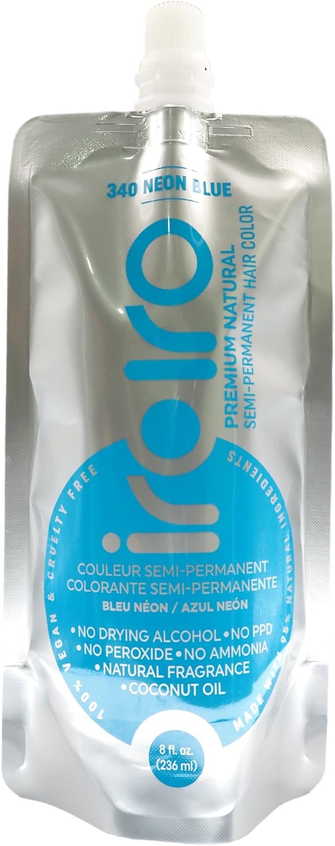 Amazon.com : IROIRO Premium Natural Semi-Permanent Hair Color 340 Neon ...