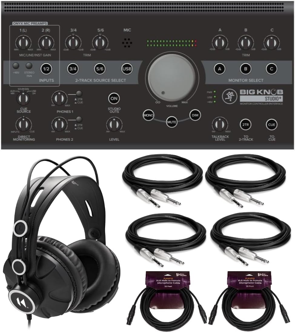 Amazon.com: Mackie Studio Bundle with CR3-X monitors, Big Knob Studio ...