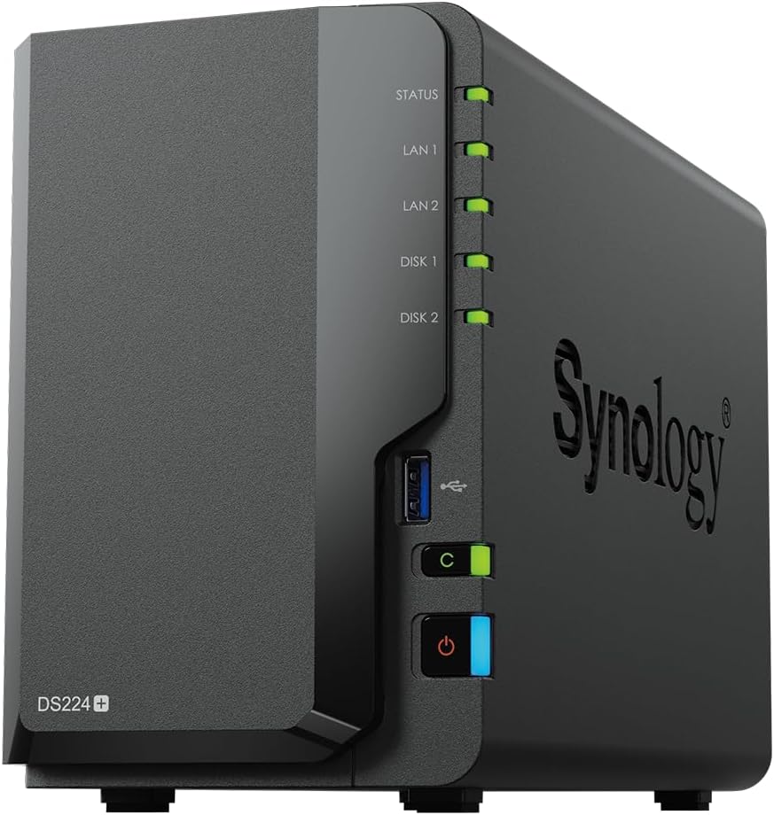 Synology DS224+ 24TB 2 Bay NAS Solution installed with 2 x 12TB HAT3300 ...