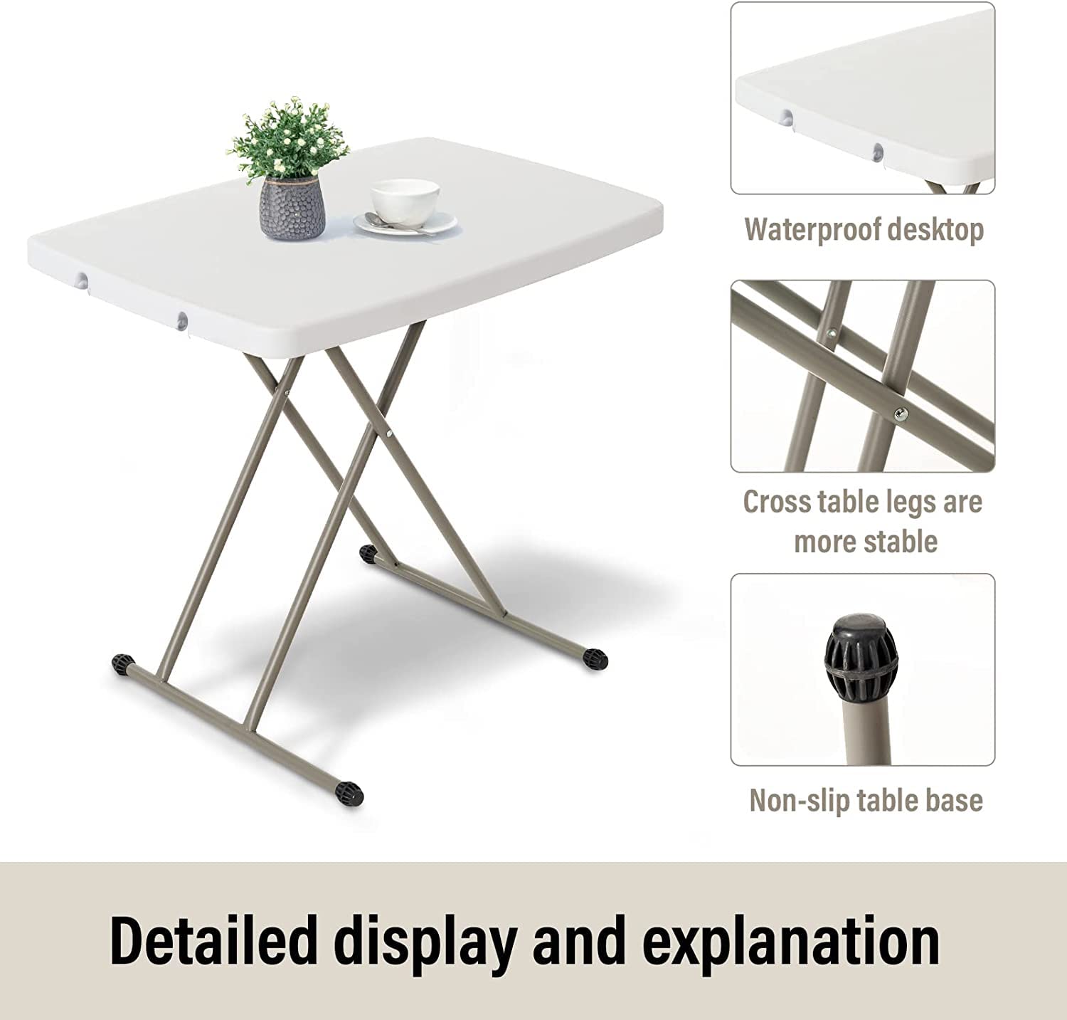 Snapklik.com : Small Folding Tables 30 Inch, Portable Personal Folding ...