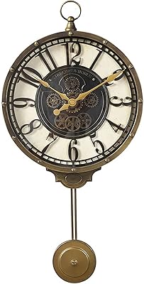 Amazon.com: Lily's Home Antique Metal Pendulum Wall Clock - Elegant ...