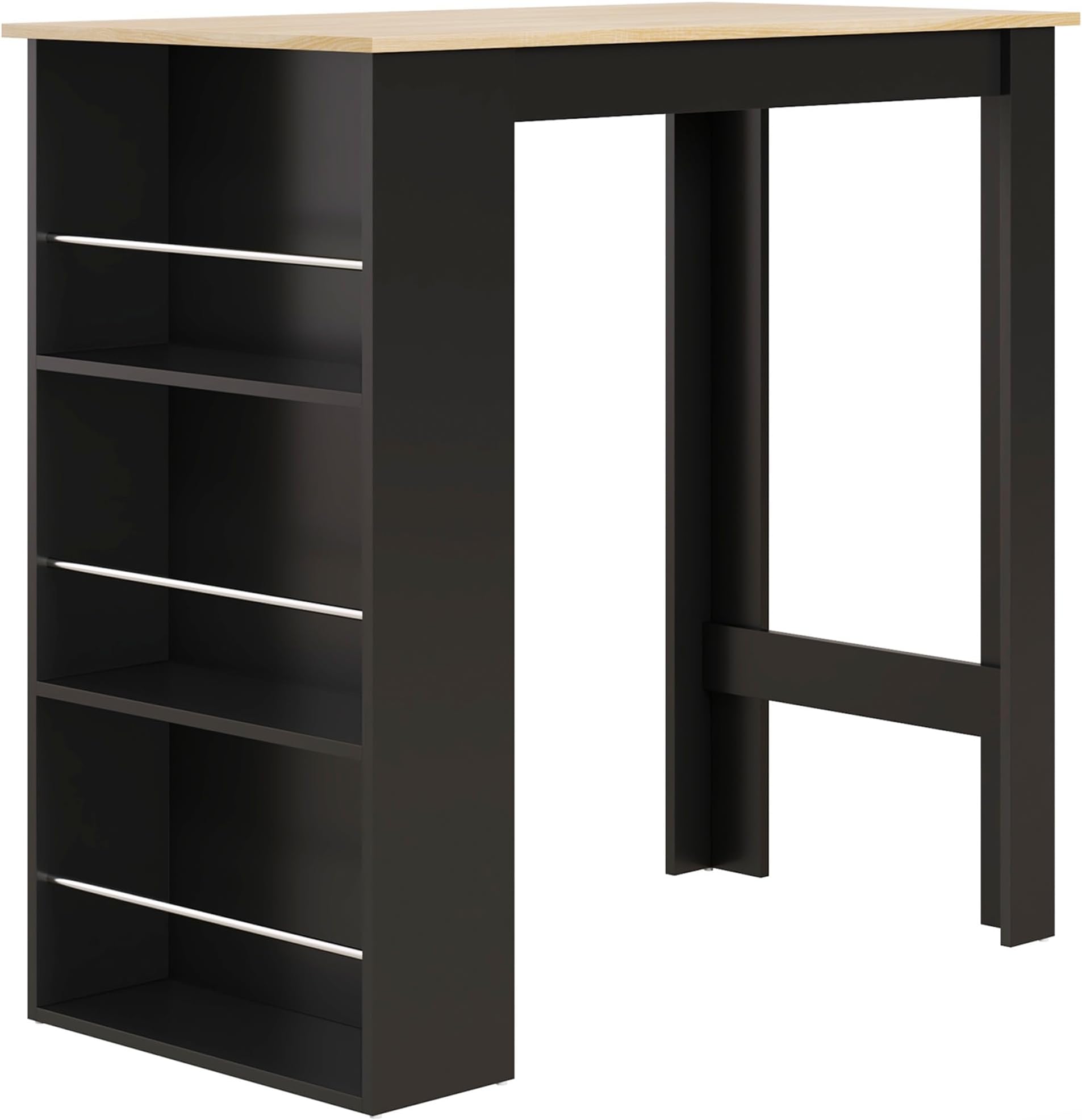 HOMCOM Table de Bar Table Haute de Cuisine Mange-Debout comptoir - dim ...