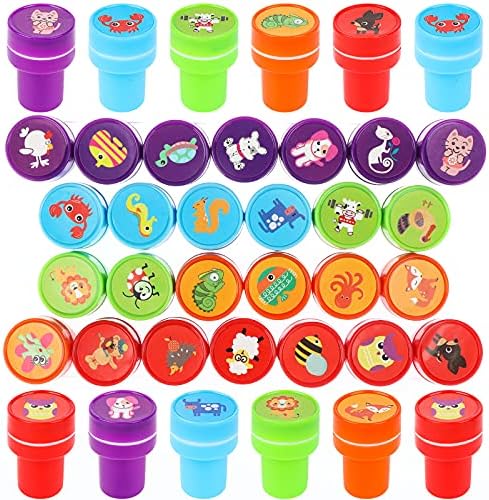 ZOCONE 30 Pcs Stamps for Kids Assorted Stampers Kit, Cute Carton Animal ...