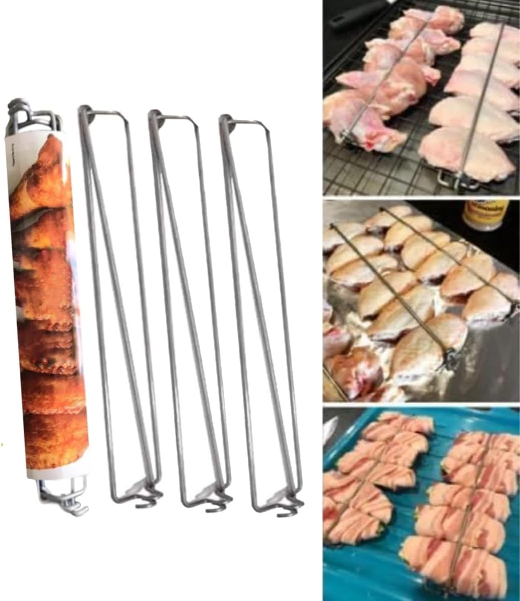 Amazon.com: 4 Pack Chicken Wing Fork, Clamping Wing Rails for Grilling ...