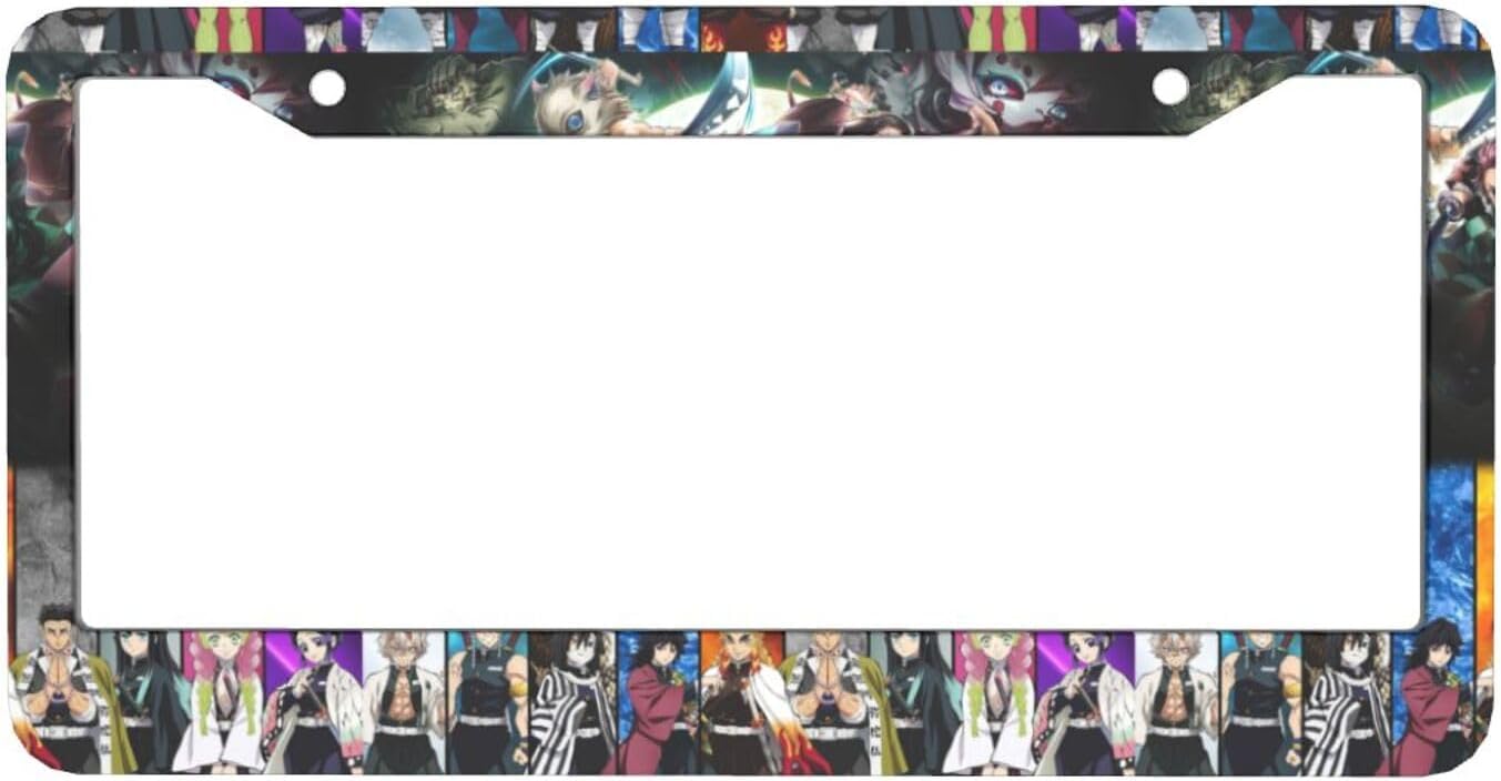 Amazon.com: Anime Aluminum License Plate Frames 2pcs Metal License ...