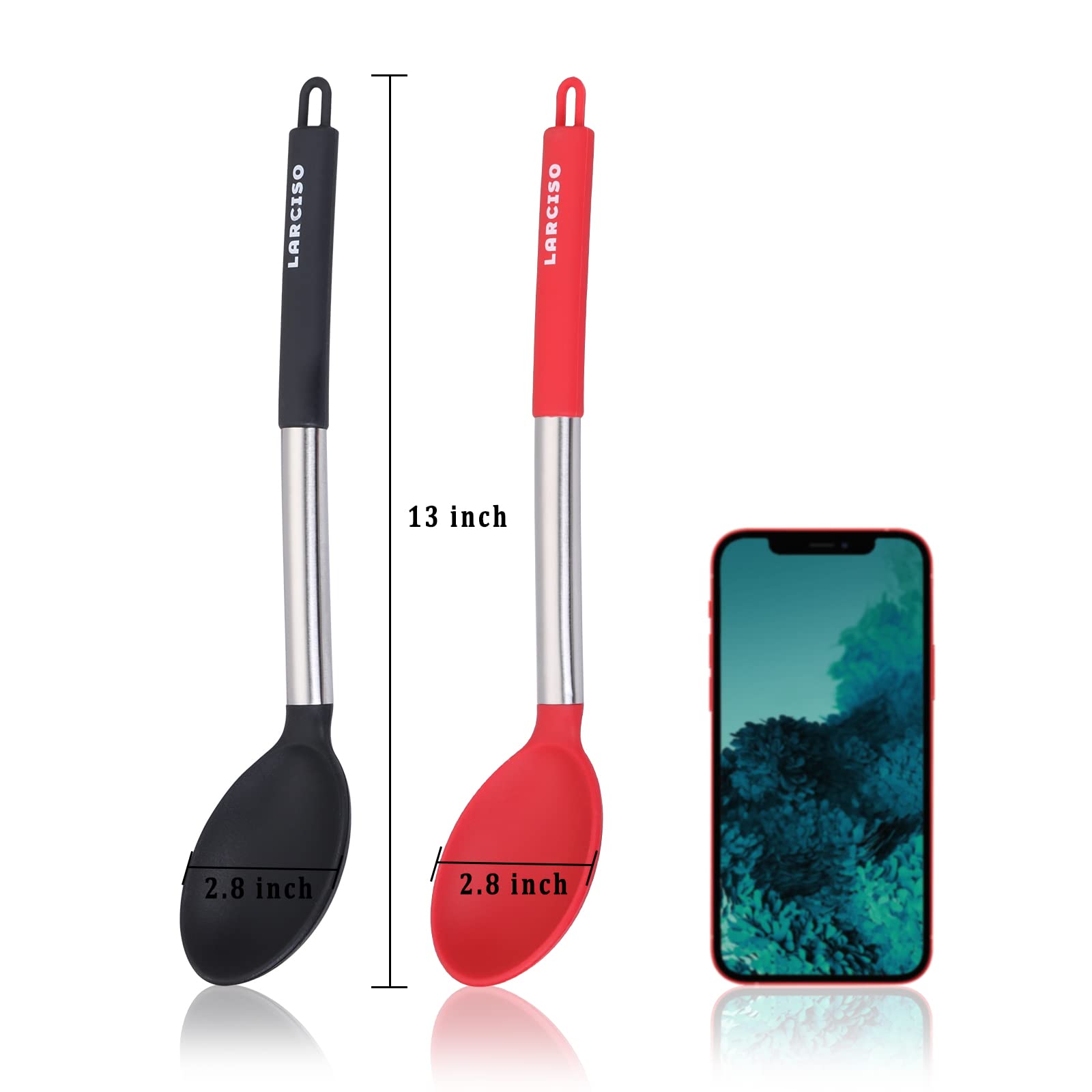 Snapklik.com : 4 Pieces Large Silicone Spoons, Food Grade Silicone ...
