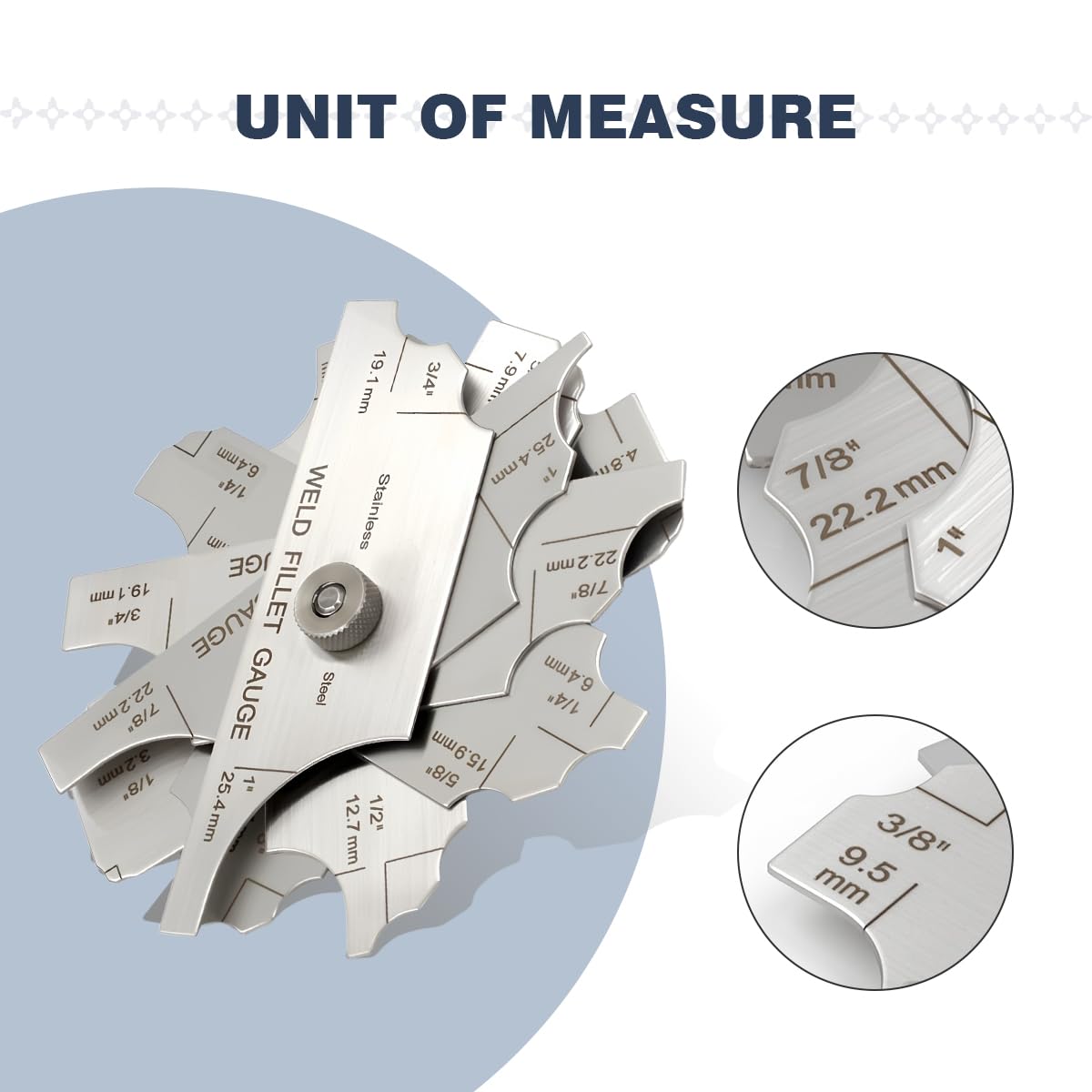 Snapklik.com : 7pcs Weld Fillet Gauge Set Leg Length & Throat Size ...