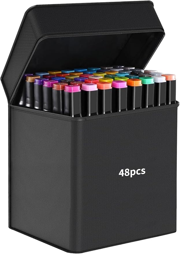 NestPlay 48 Pc Dual Tip Highlighter + Markers Double-Sided Pen Set For ...
