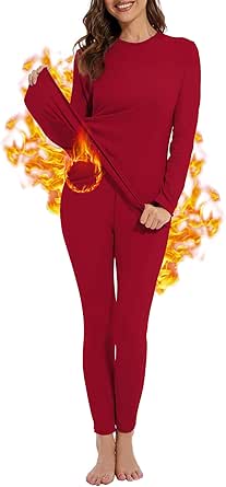 Zando Long Johns for Women Thermal Sets Heavyweight Sleepwear ...