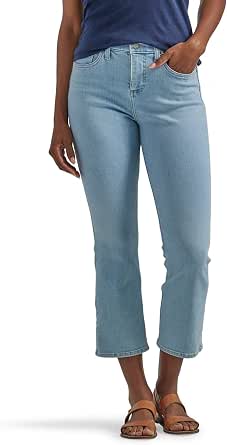 Lee Women's Ultra Lux Mid-Rise Demi Boot Crop Capri Jean at Amazon ...