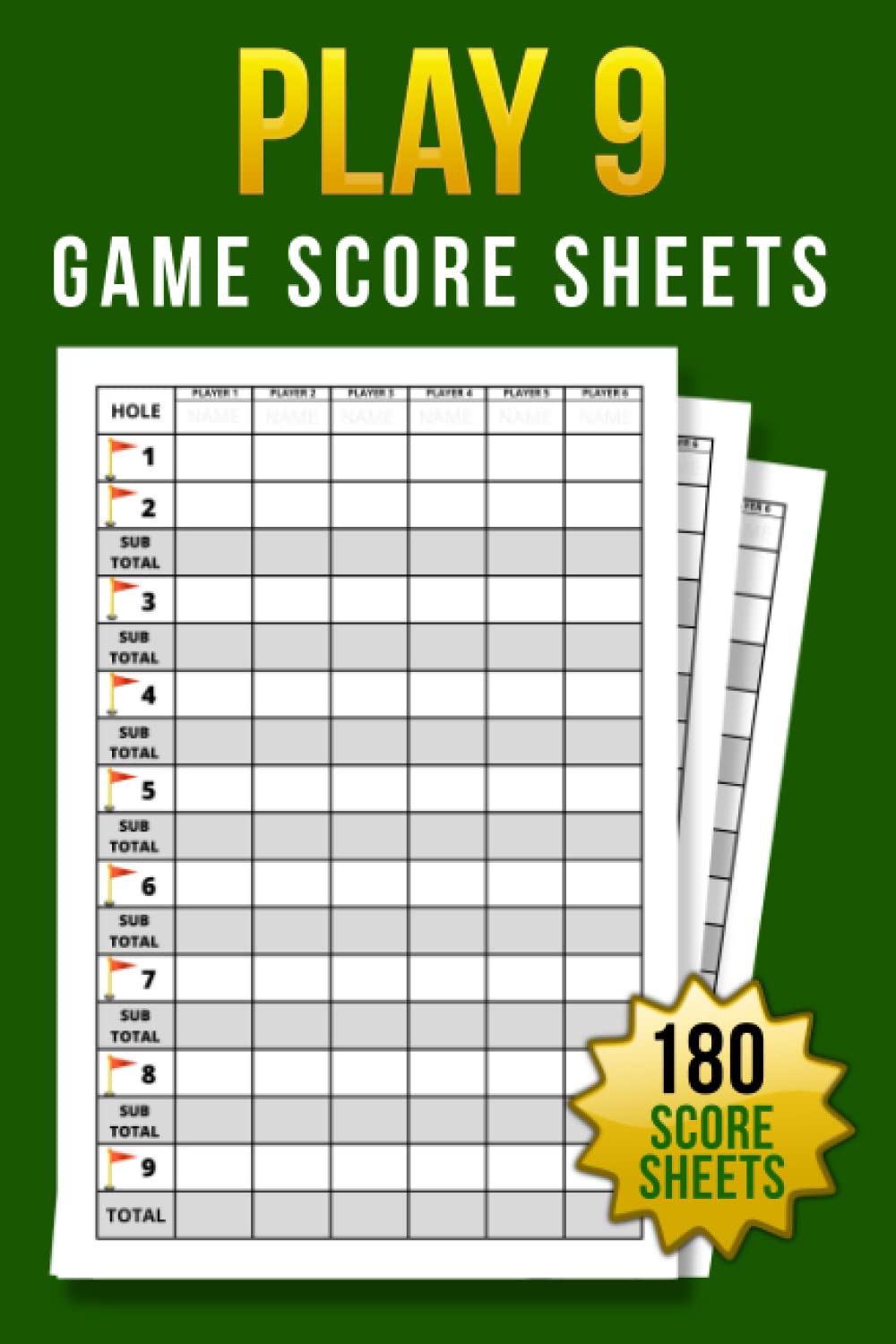 Play Nine Card game Score Sheets: 160 6 x 9 inch Score Sheets for Play ...