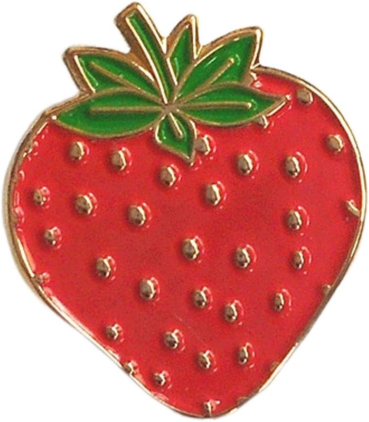Metal Enamel Pin Badge Brooch Red Strawberry Fruit : Amazon.co.uk: Fashion