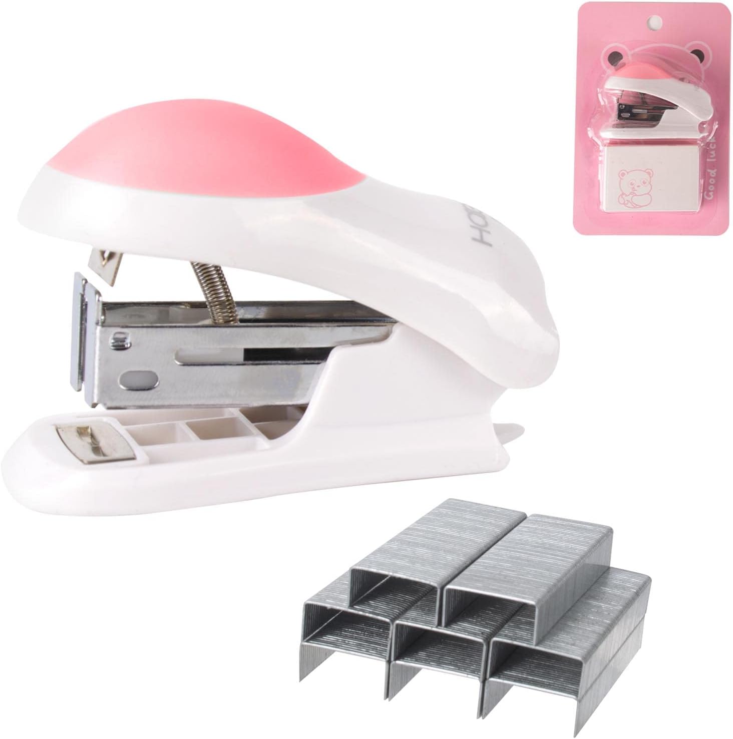 AWAVM Mini Effortless Desktop Staplers with 400 Standard 26/6 Staples ...