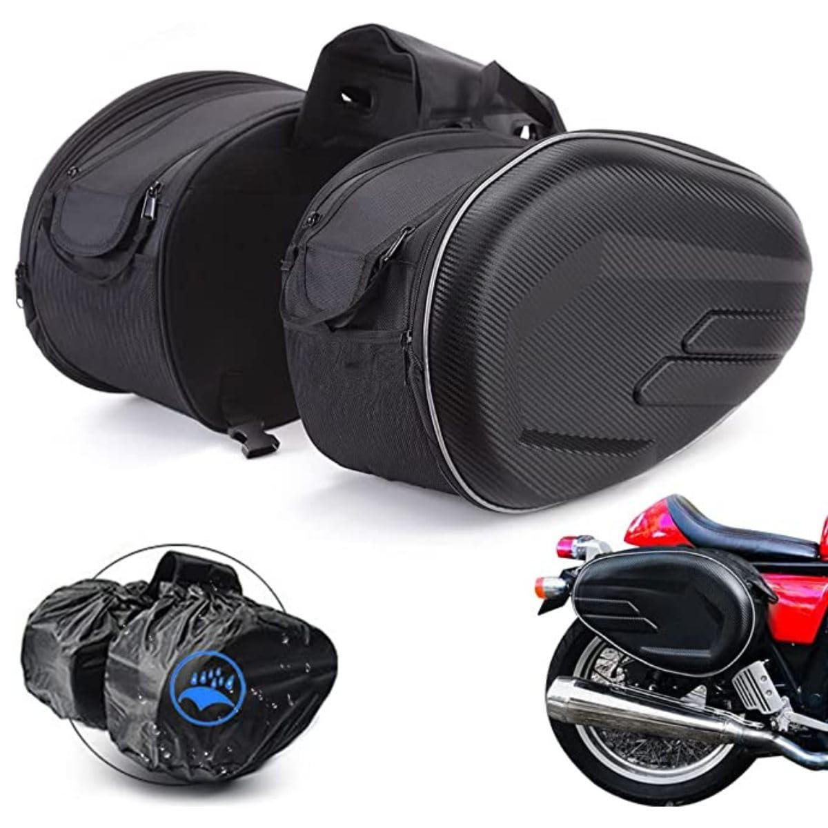 Alforge Para Moto 58l Lateral Rigida Premium Luxo + Capas : Amazon.com ...