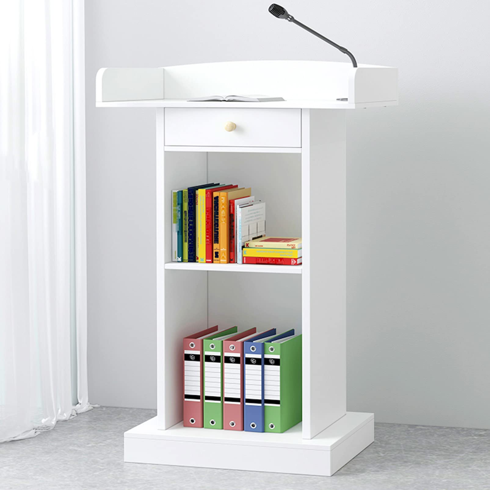 Buy Wood Podium Conference Pulpit Lectern, Standing reading table ...