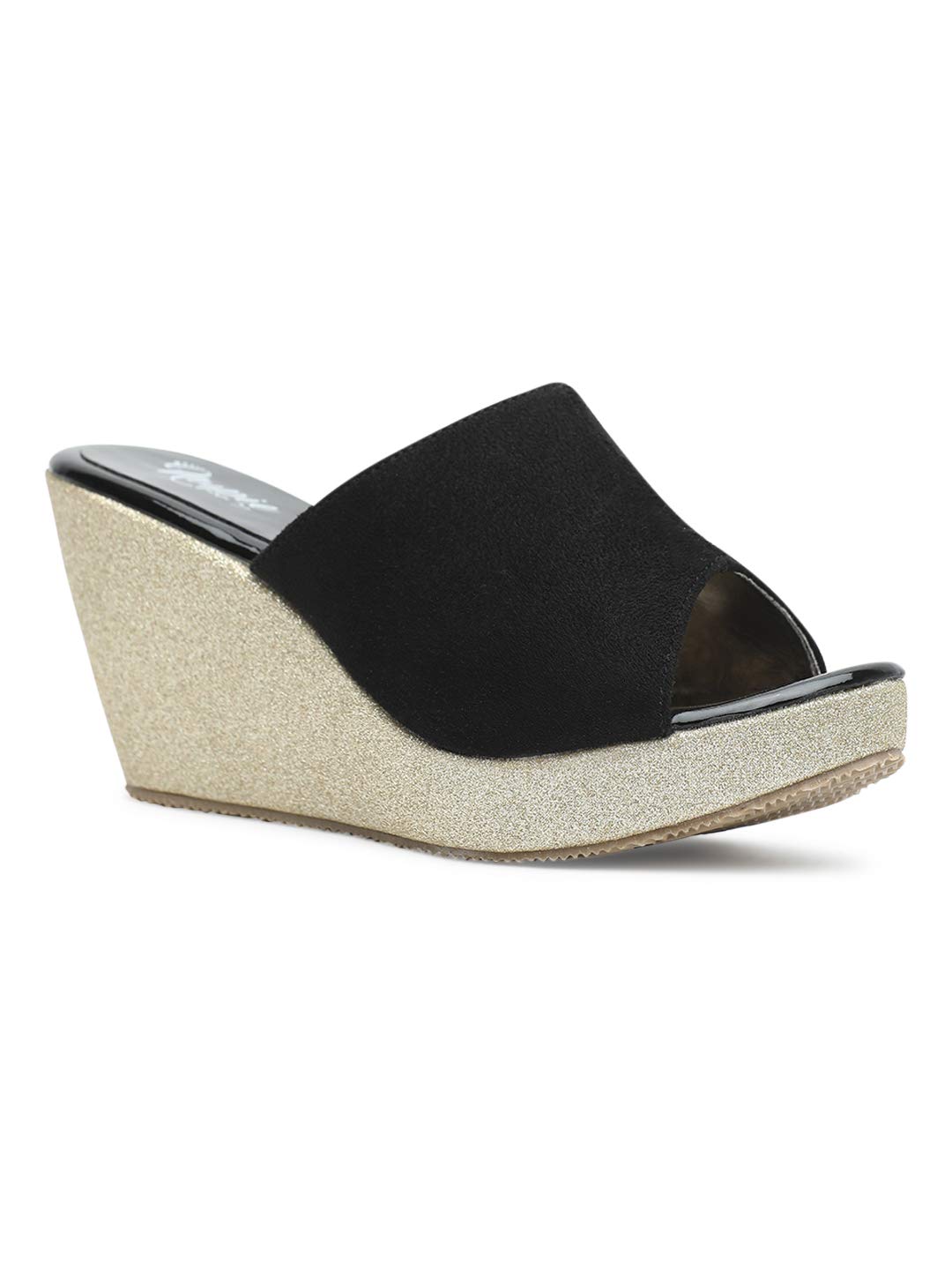 Nupie Wedges Slip On Black : Amazon.in: Shoes & Handbags