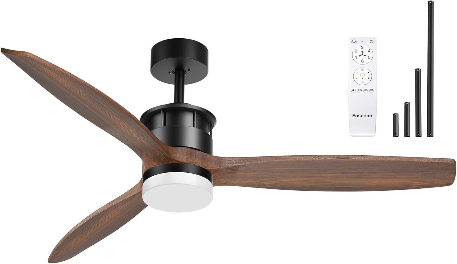 Ensenior 52’’ Wood Ceiling Fan with Light and Remote Control ...