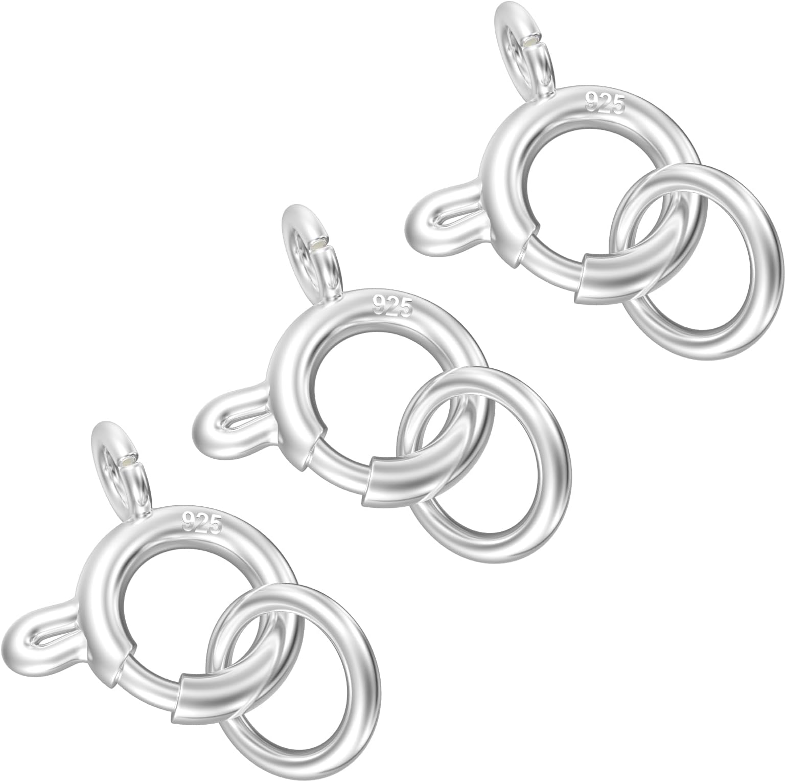 Amazon.com: 40Pcs 6mm Diameter Open Spring Ring Round Clasps Bracelet ...