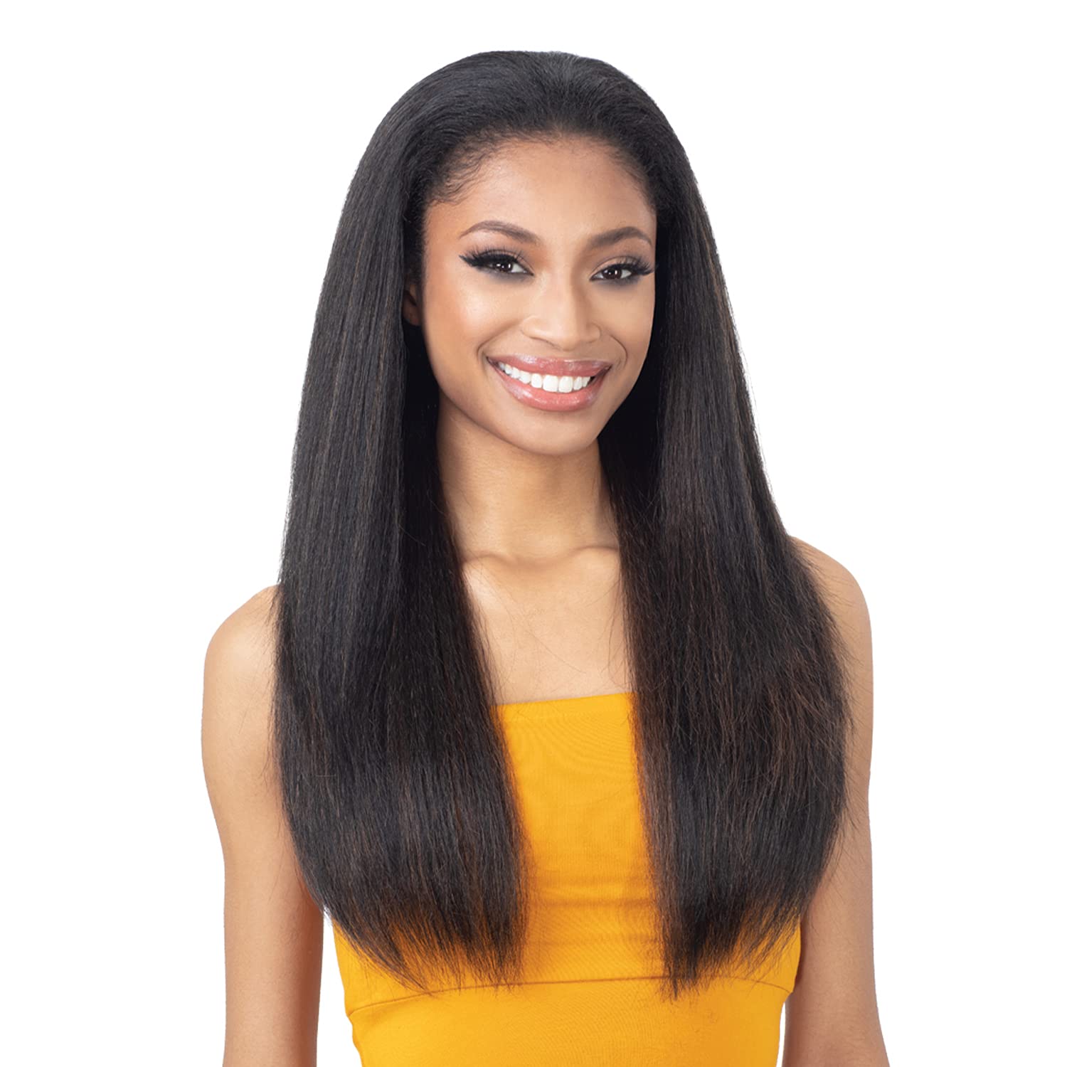 Amazon.com : FREE TRESS EQUAL Half Wig Drawstring Full Cap Natural Me ...