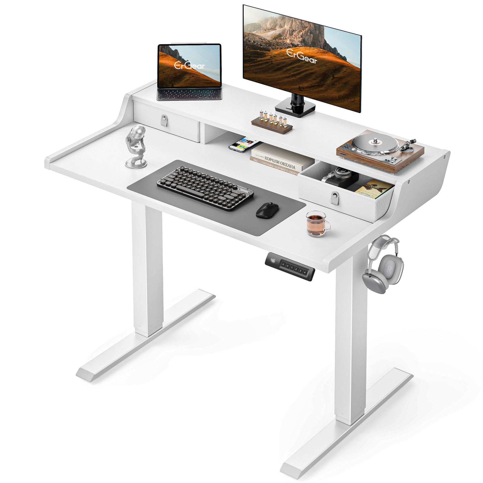 Amazon.com: ErGear Electric Standing Desk with Drawers, 40x24 Small ...