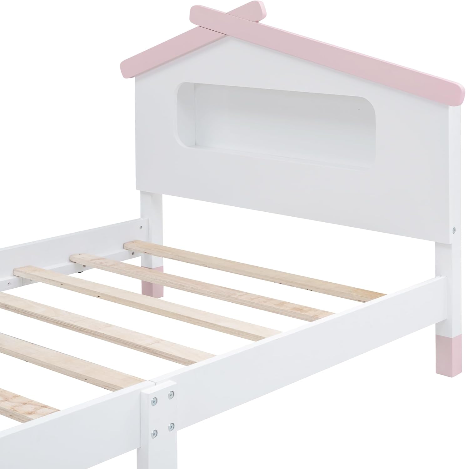 Cama de plataforma individual con luces LED, cama individual de madera ...