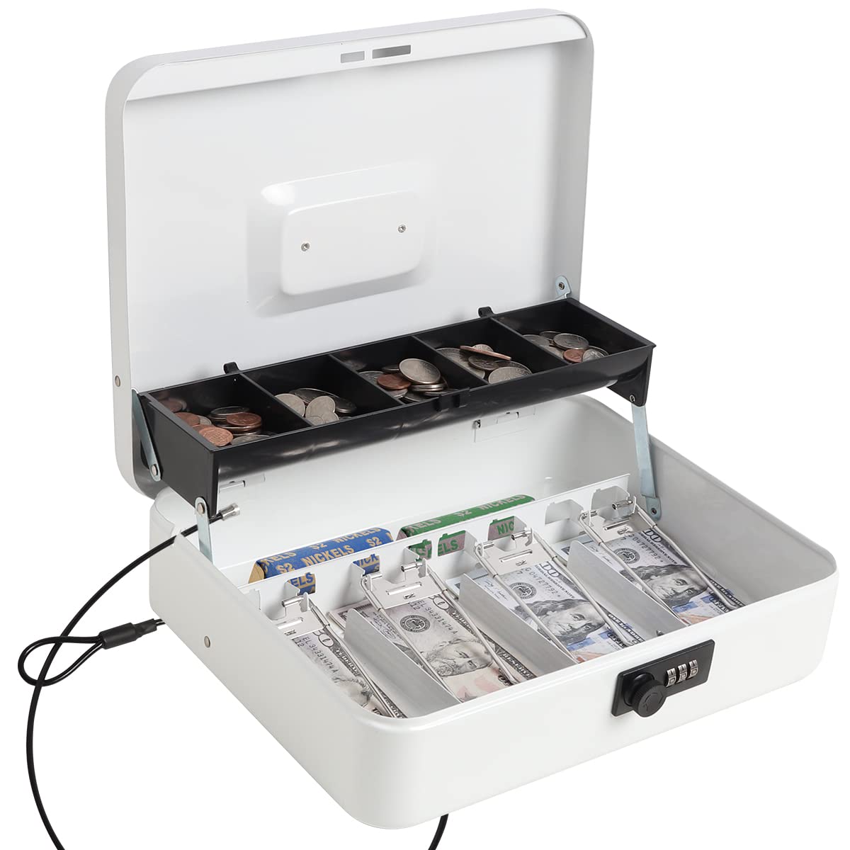 Amazon.com: Parrency Cash Box with Combination Lock，Durable Metal Cash ...