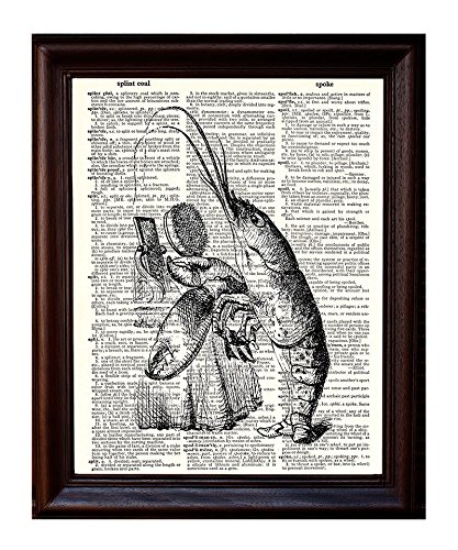 Lobster Grooming - Dictionary Art Print : Amazon.in: Home & Kitchen