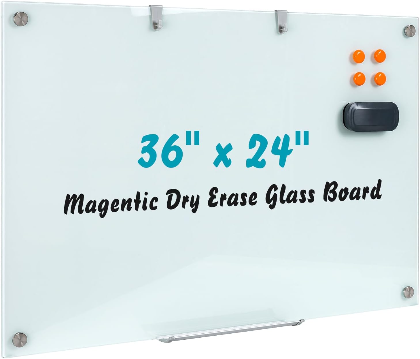 Amazon.com : Houseables Glass Dry Erase Board, Frosted Whiteboard, Magnetic, 4x3 Feet (48" x 36 ...